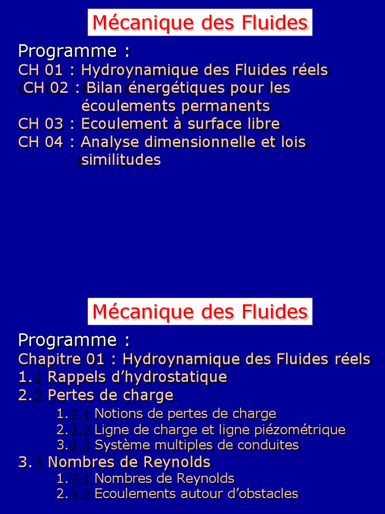 Chapitre 1-1 Fluides Parfaits | PDF | Dynamique des fluides | Viscosité