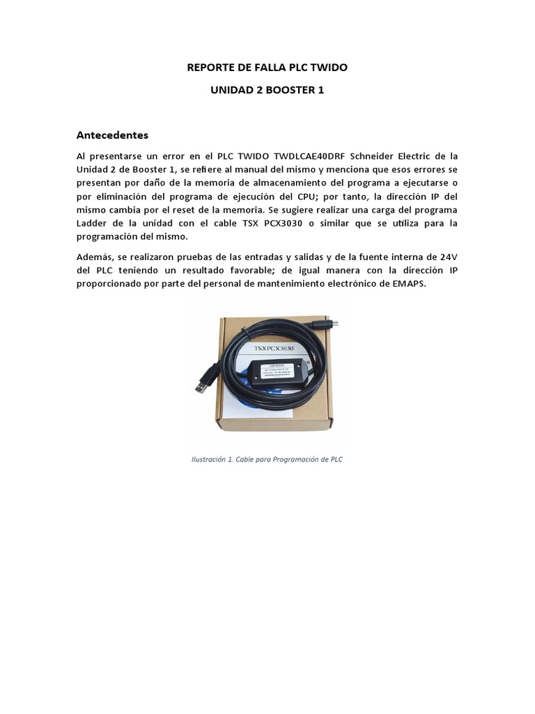 REPORTE DE FALLA PLC | PDF