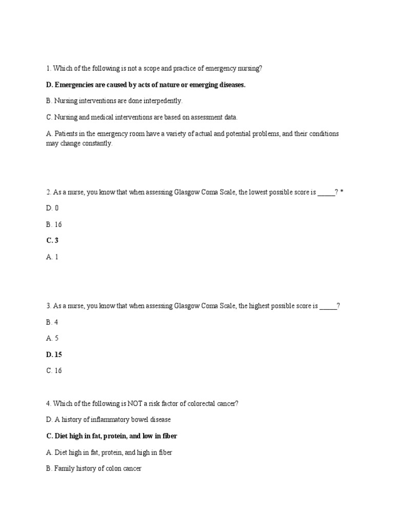 Pre Final Exam NCM 118 | PDF | Colorectal Cancer | Diabetes
