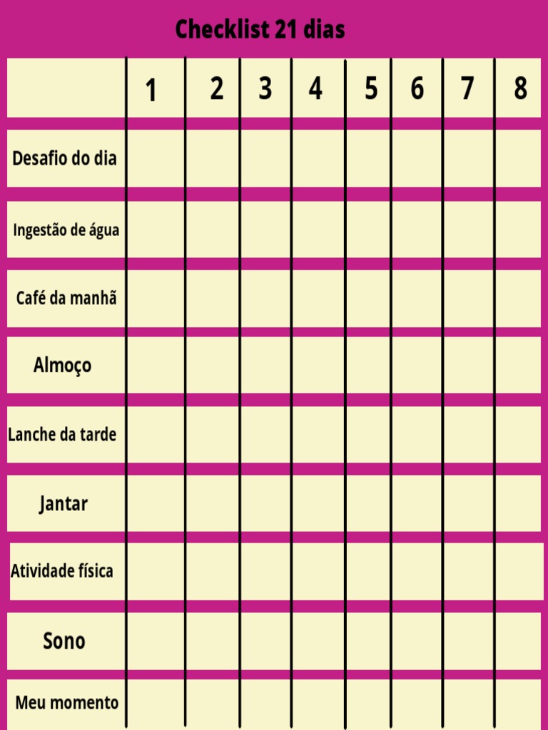 Checklist 21 Dias | PDF
