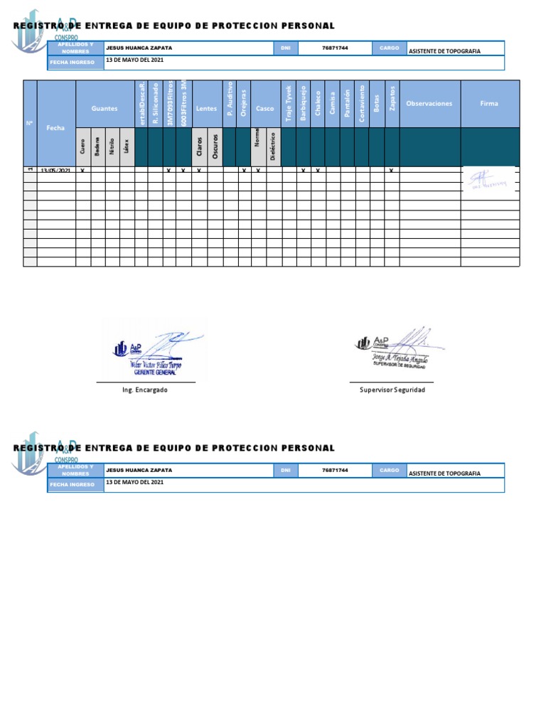 SGSST-FOR-024 (Entrega de EPPs) 4 | PDF | Ropa