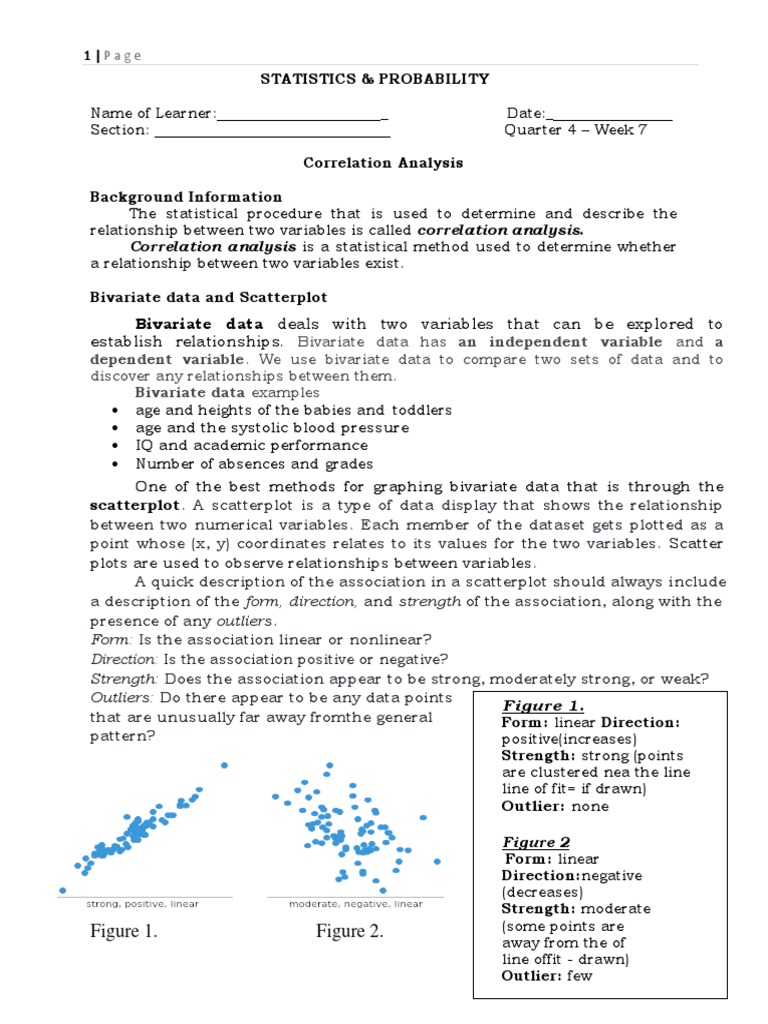 Statistics & Probability Q4 - Week 7-8 | PDF | Correlation And ...