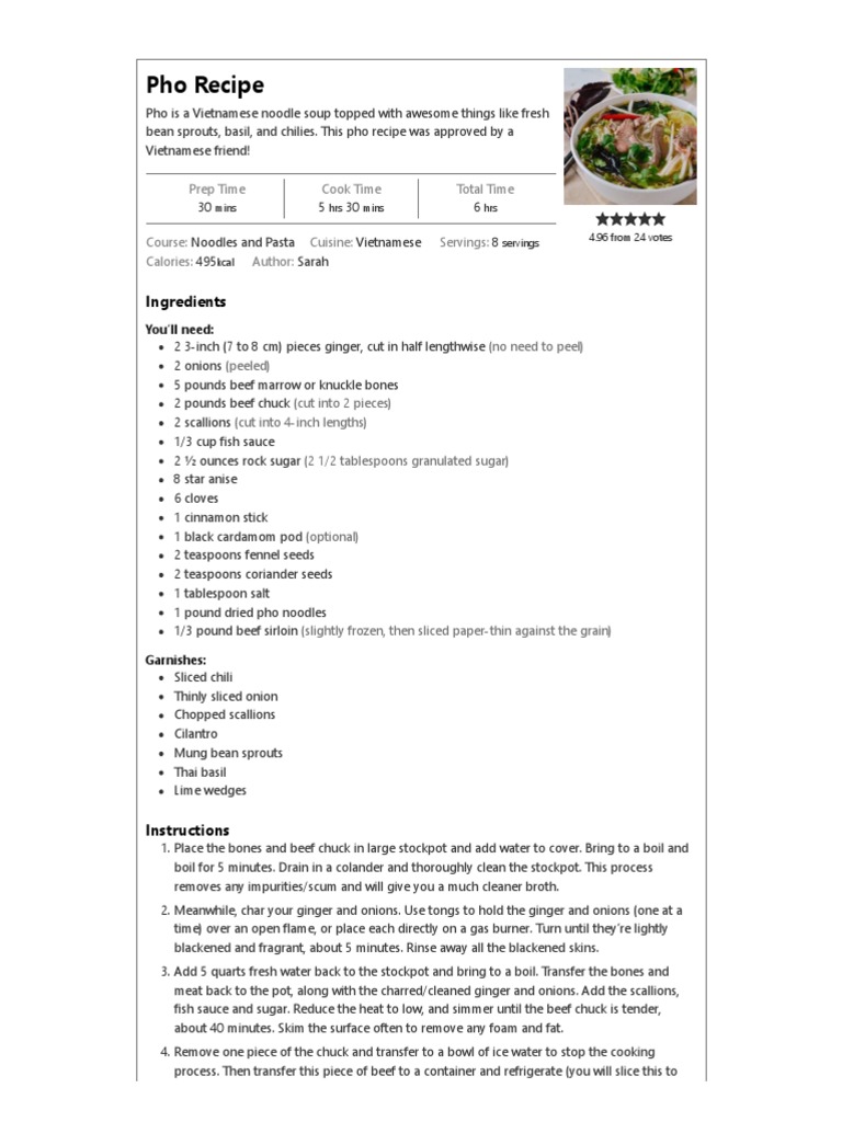 Pho Recipe - The Woks of Life | PDF | Foods | Cuisine