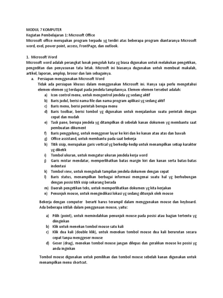 Modul 7 Komputer | PDF