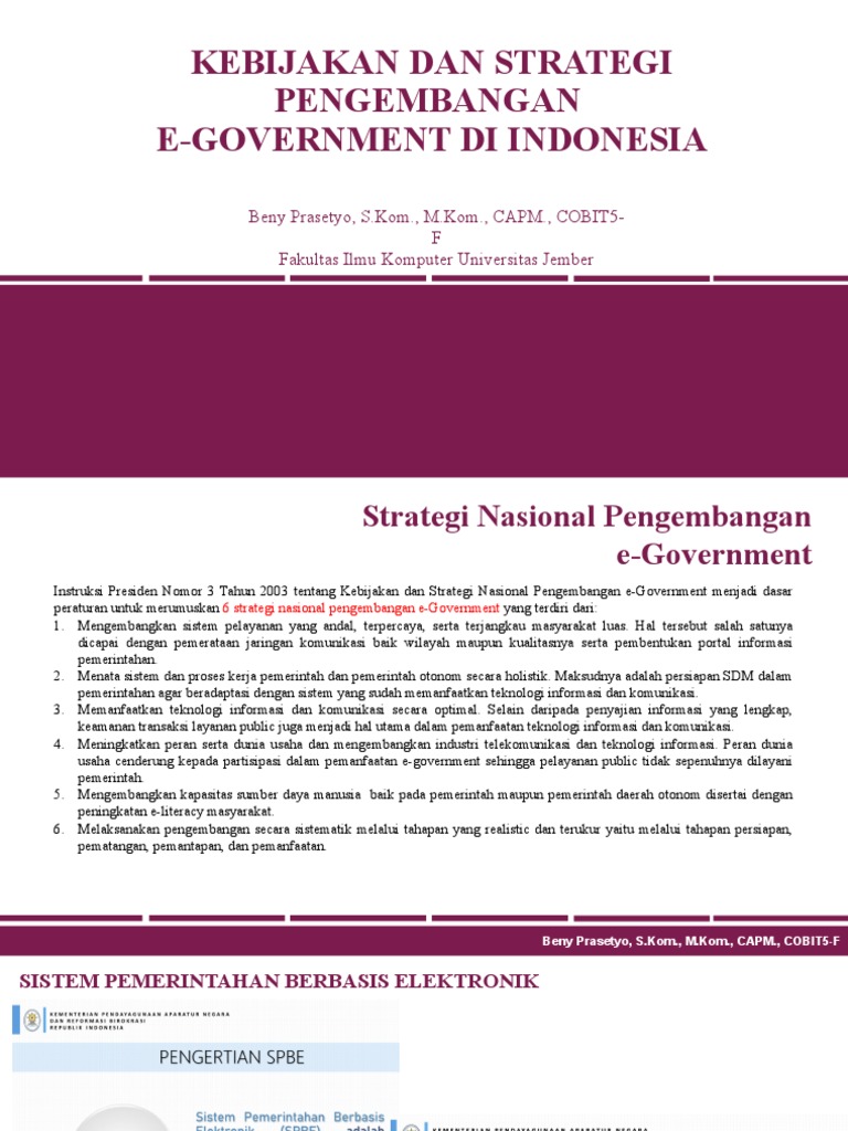 04-Kebijakan Dan Strategi E-Government Di Indonesia | PDF