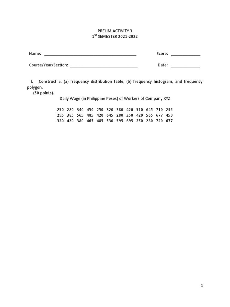 Prelim Activity Stat 3 | PDF