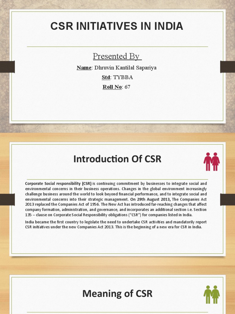CSR Initiatives in India | PDF | Corporate Social Responsibility ...