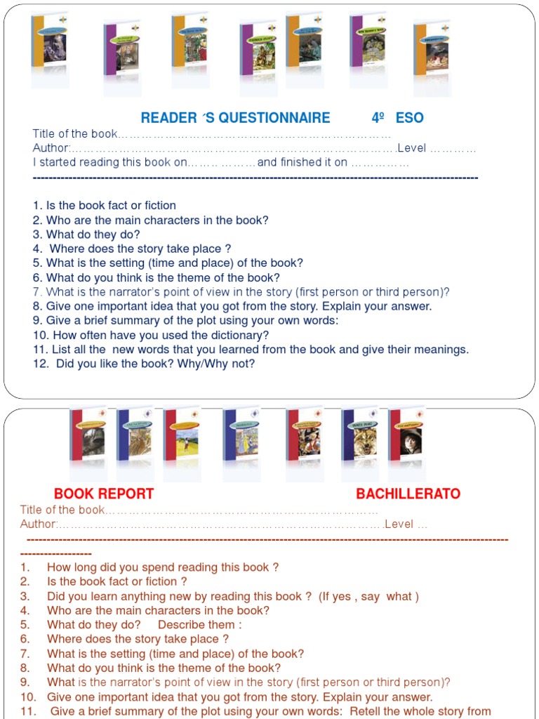 Book Report and Reader's Questionnaire | PDF