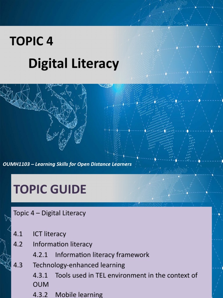 TOPIC 4 - Digital Literacy | PDF | Educational Technology | Information ...