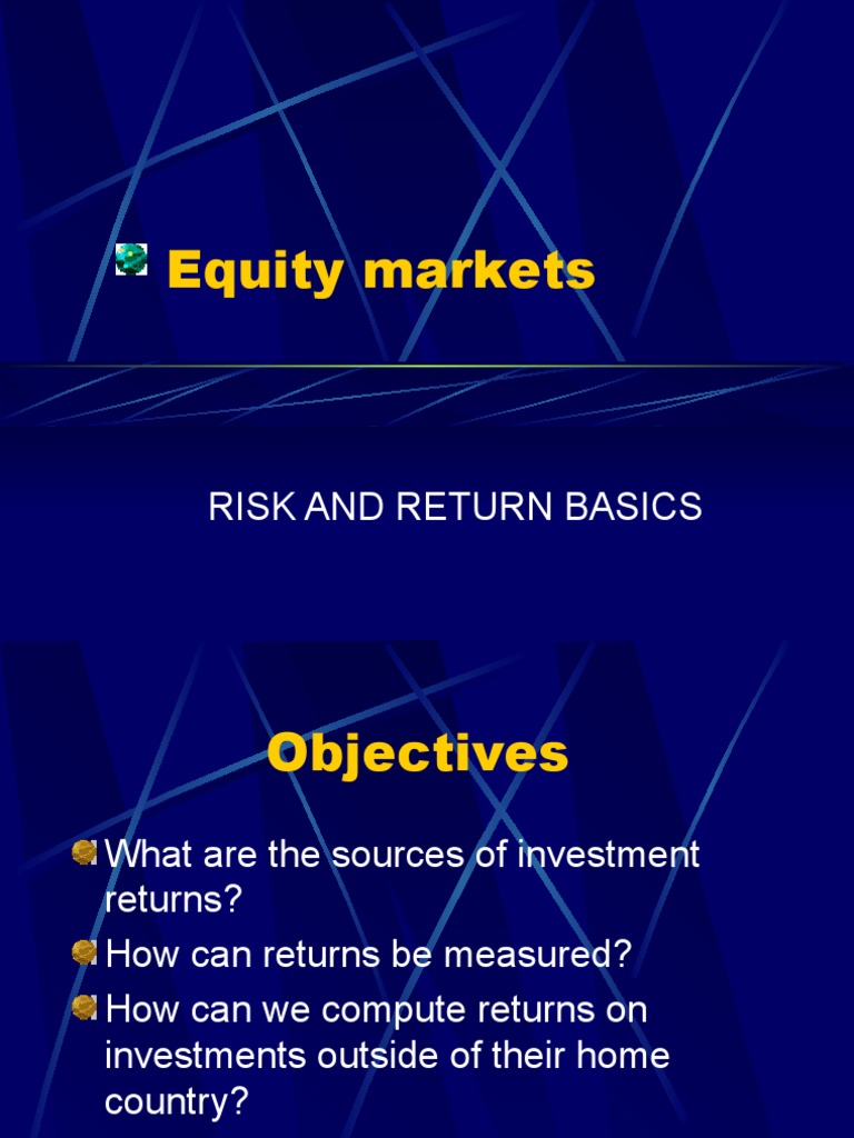 Equity Markets: Risk and Return Basics | PDF | Investing | Coefficient ...