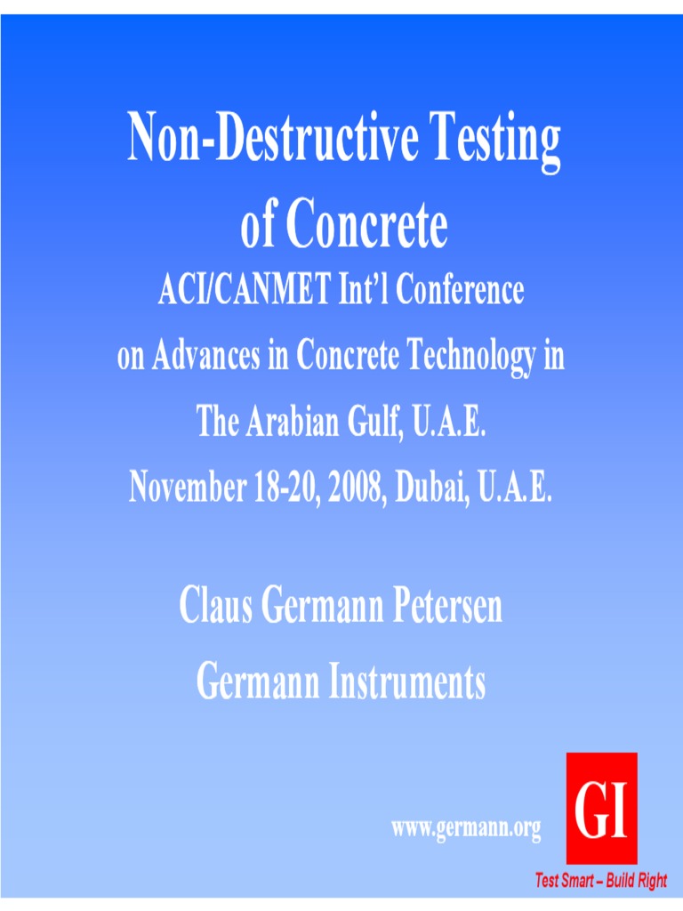 Petersen Presentation - NDT | PDF | Shear Stress | Concrete