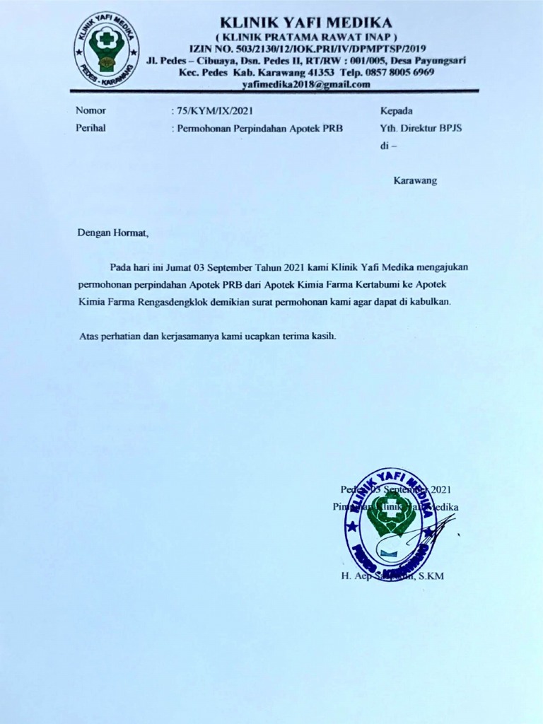 Surat Permohonan Apotek PRB | PDF