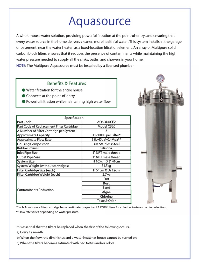 Aquasource Leaflet (Indonesia) English Version | PDF | Water | Filtration