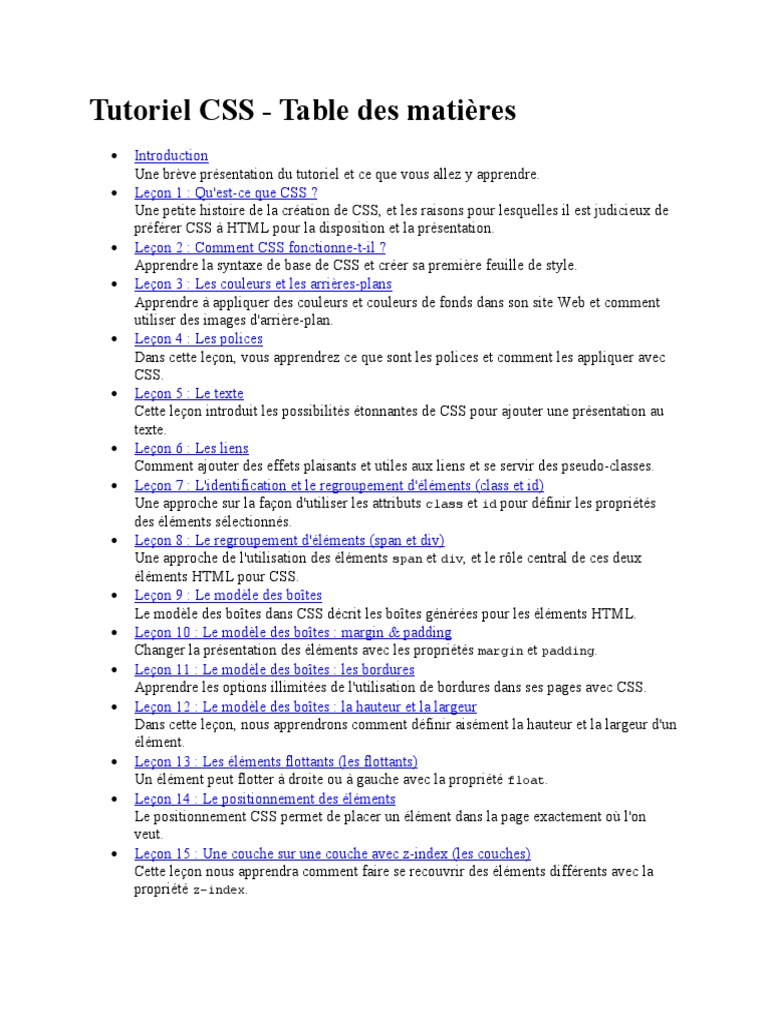 Tutoriel CSS | PDF | Html | Internet