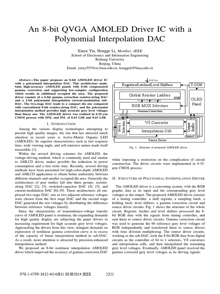An 8-Bit QVGA AMOLED Driver IC With A Polynomial Interpolation DAC ...