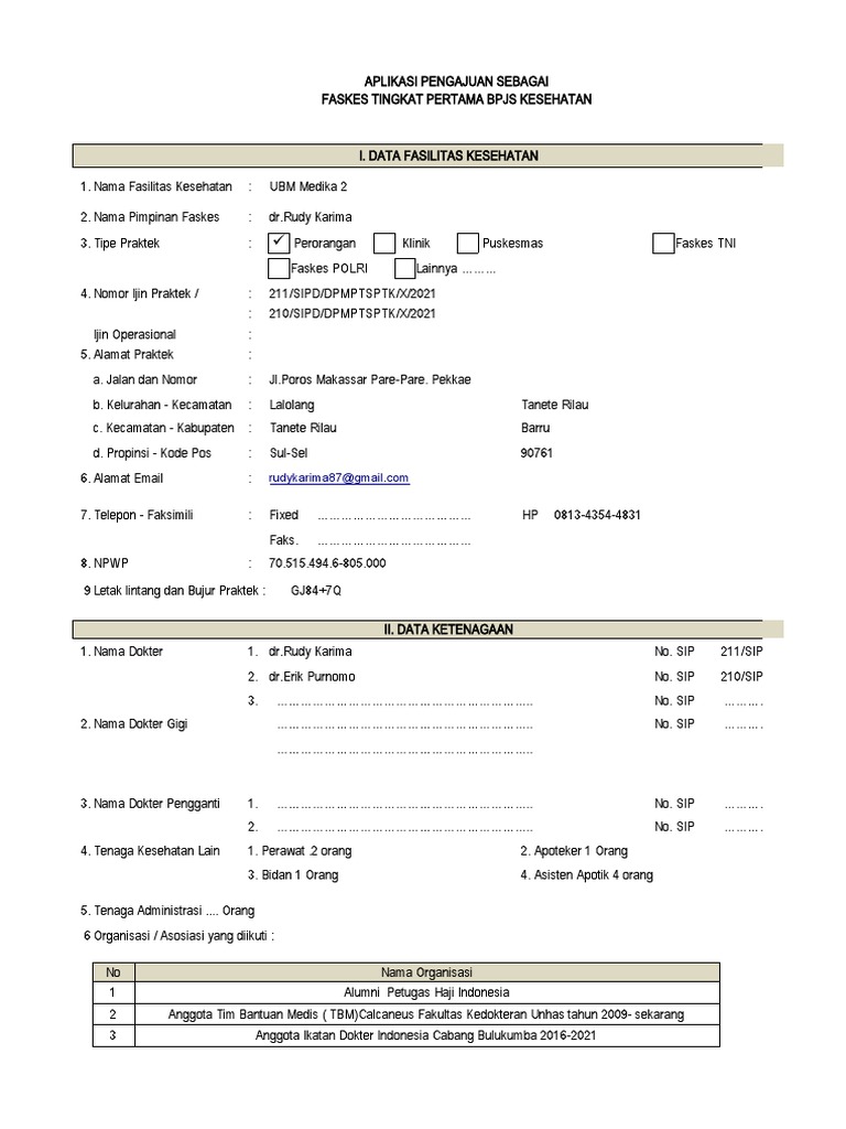 Formulir Pengajuan BPJS | PDF
