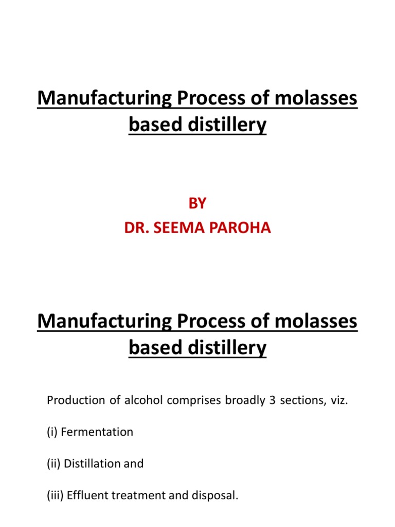 Manufacturing Molasses Distillery Alcohol Process | PDF | Fermentation ...
