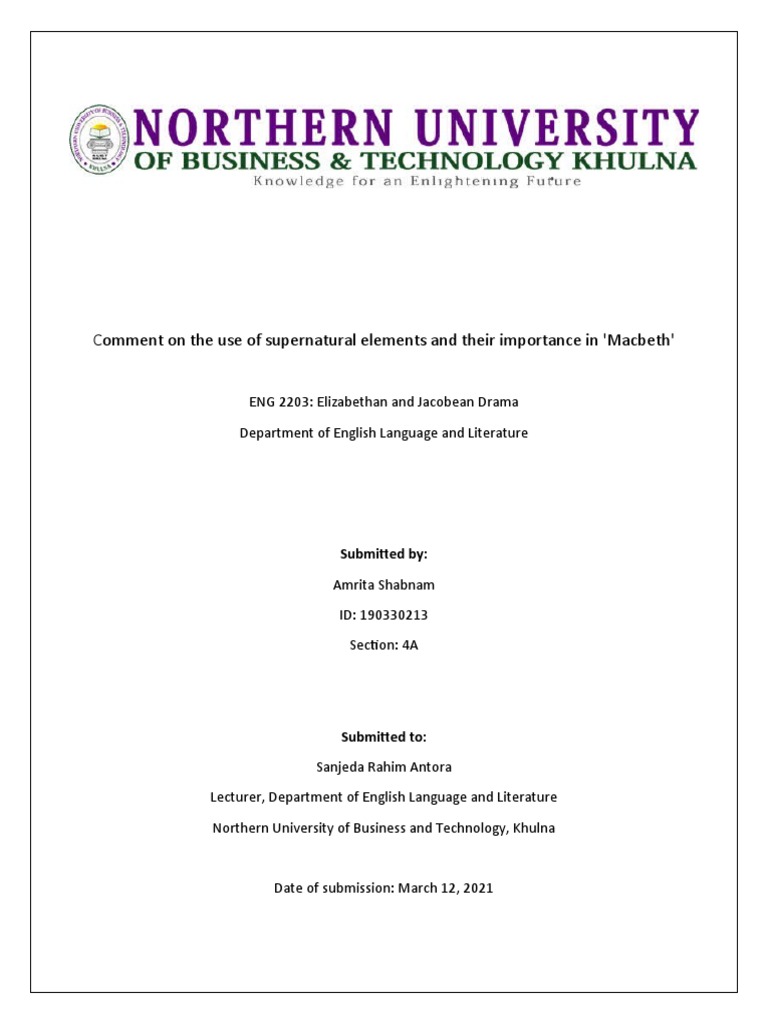 Supernatural Elements in Macbeth Explained | PDF