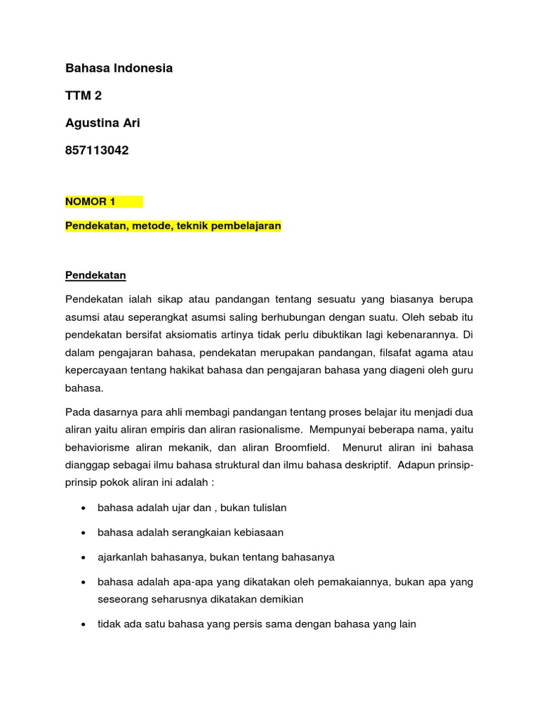 Bahasa Indonesia TTM 2 | PDF