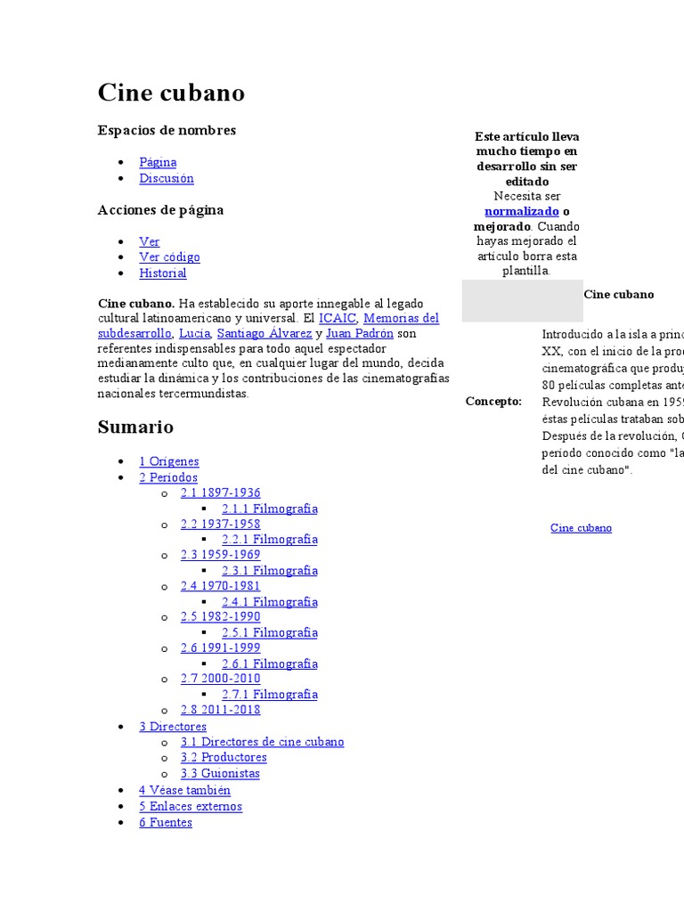 Historia del Cine Cubano | PDF