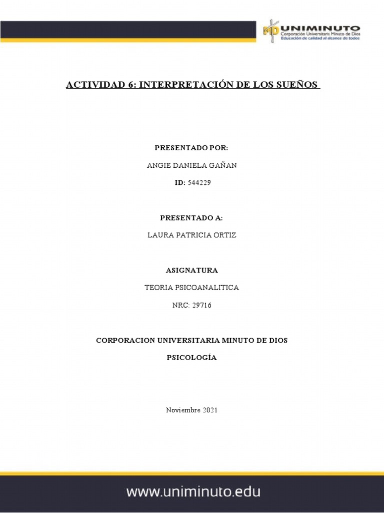 Actividad 6 Sueños | PDF | Sueño | Carné de identidad