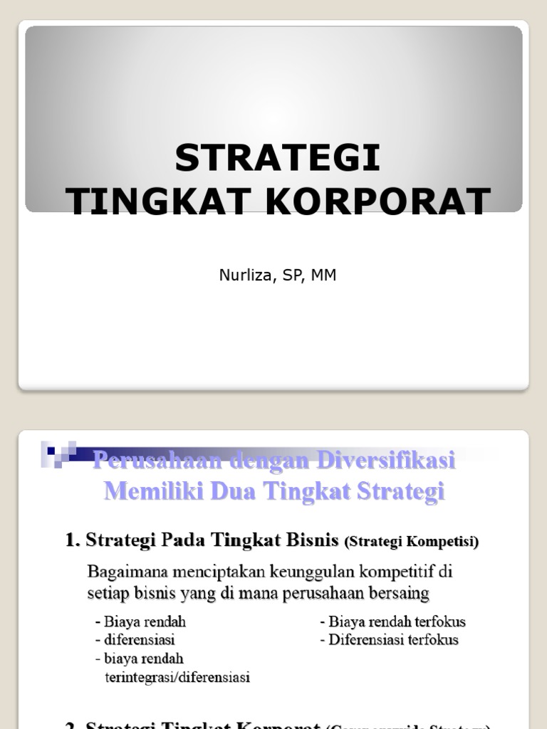 Strategi Tingkat Korporat | PDF