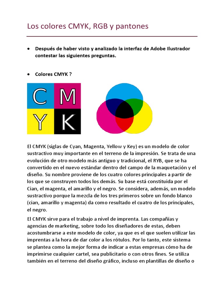 Colores CMYK, RGB y Pantone | PDF | Color | Modelo de color Rgb