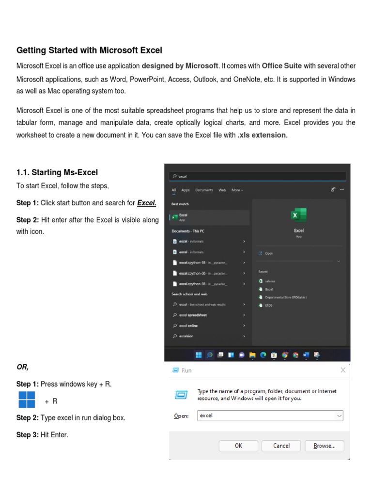 Getting Started With Microsoft Excel | PDF | Microsoft Excel | Computer ...
