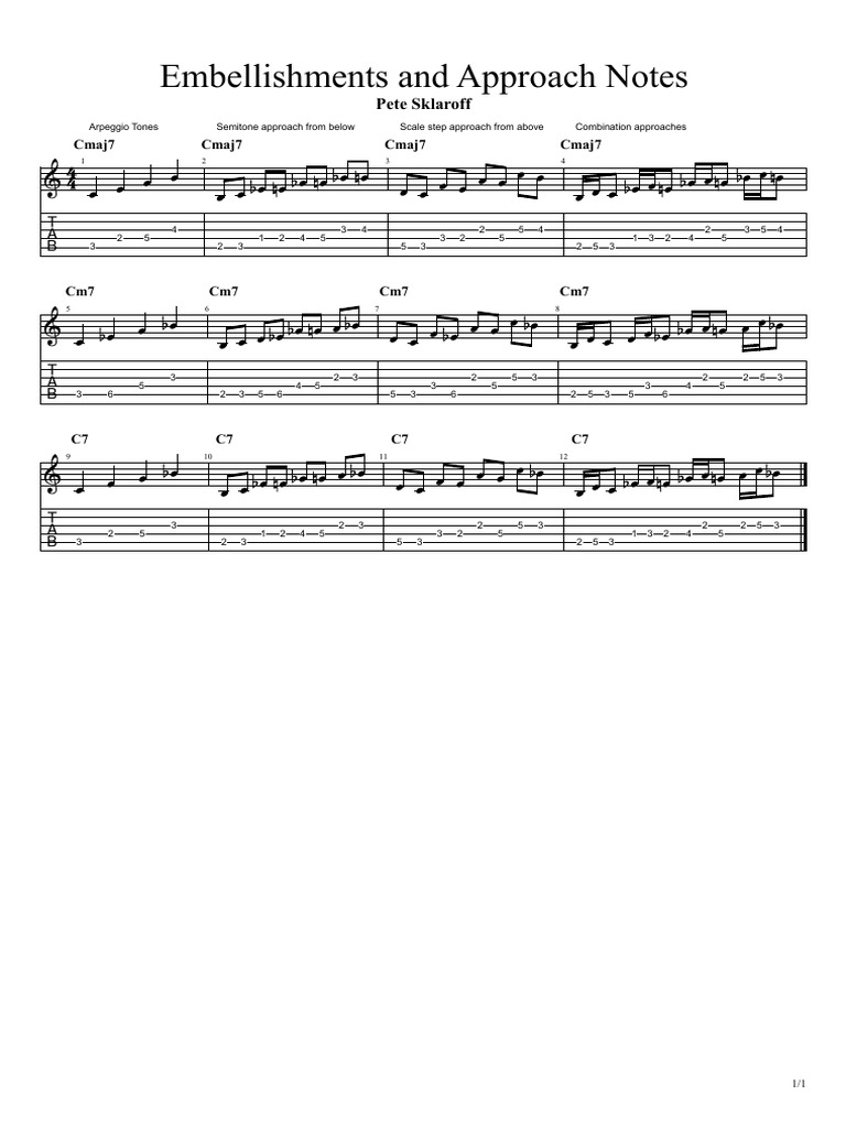 Embellishments and Approach Notes | PDF | Scale (Music) | Modernism (Music)