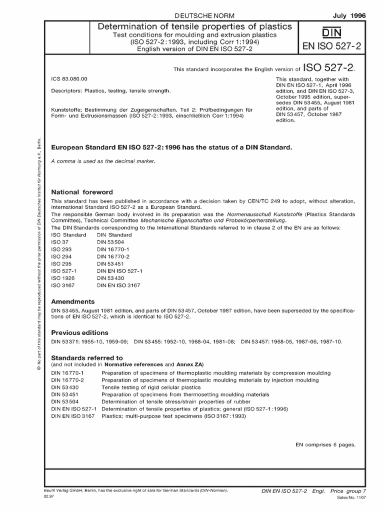 Din en Iso 527-2 | PDF