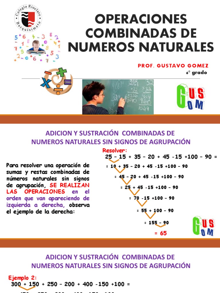 Hojas De Trabajo Sobre El Orden De Operaciones Con Números Enteros Y ...