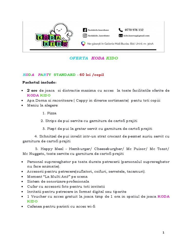 Oferta Koda Kido 1 August 2021 | PDF