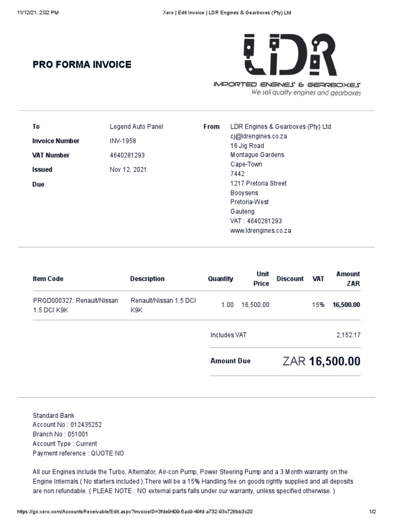 Pro Forma Invoice: To Invoice Number VAT Number Issued Due From | PDF ...