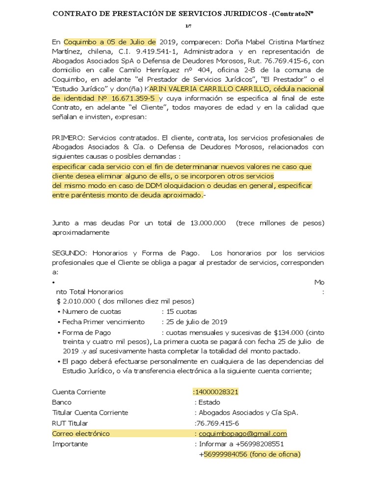Modelo Contrato Definitivo | PDF | Pagos | Justicia