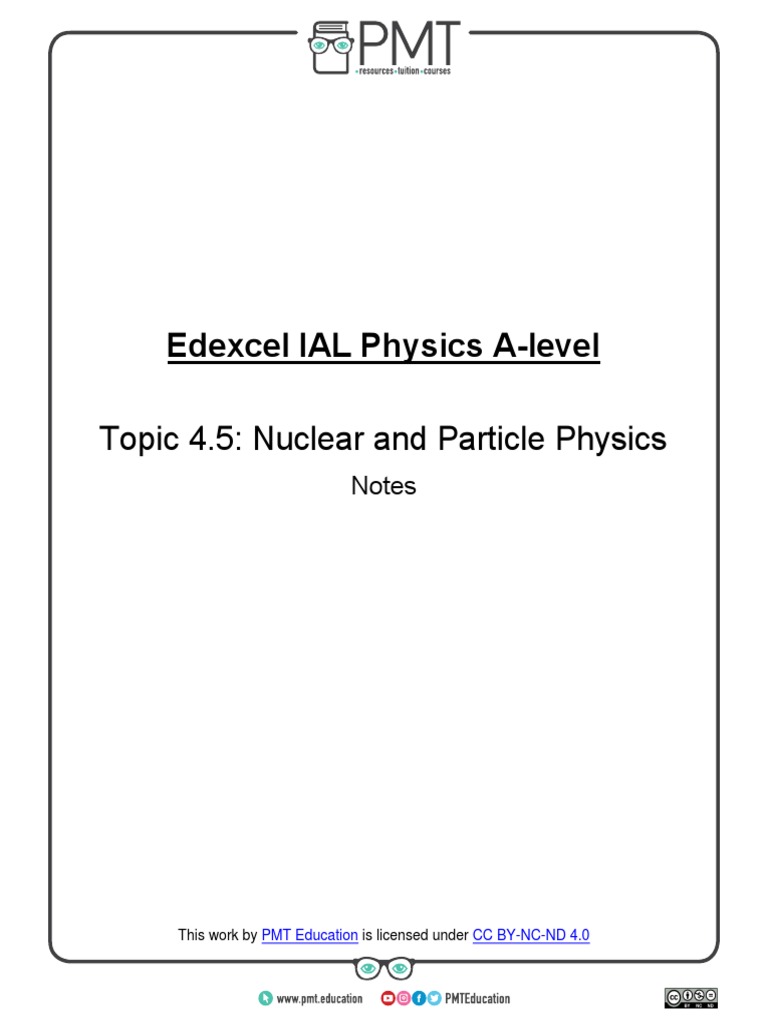 4.5. Nuclear and Particle Physics | PDF | Electronvolt | Atomic Nucleus