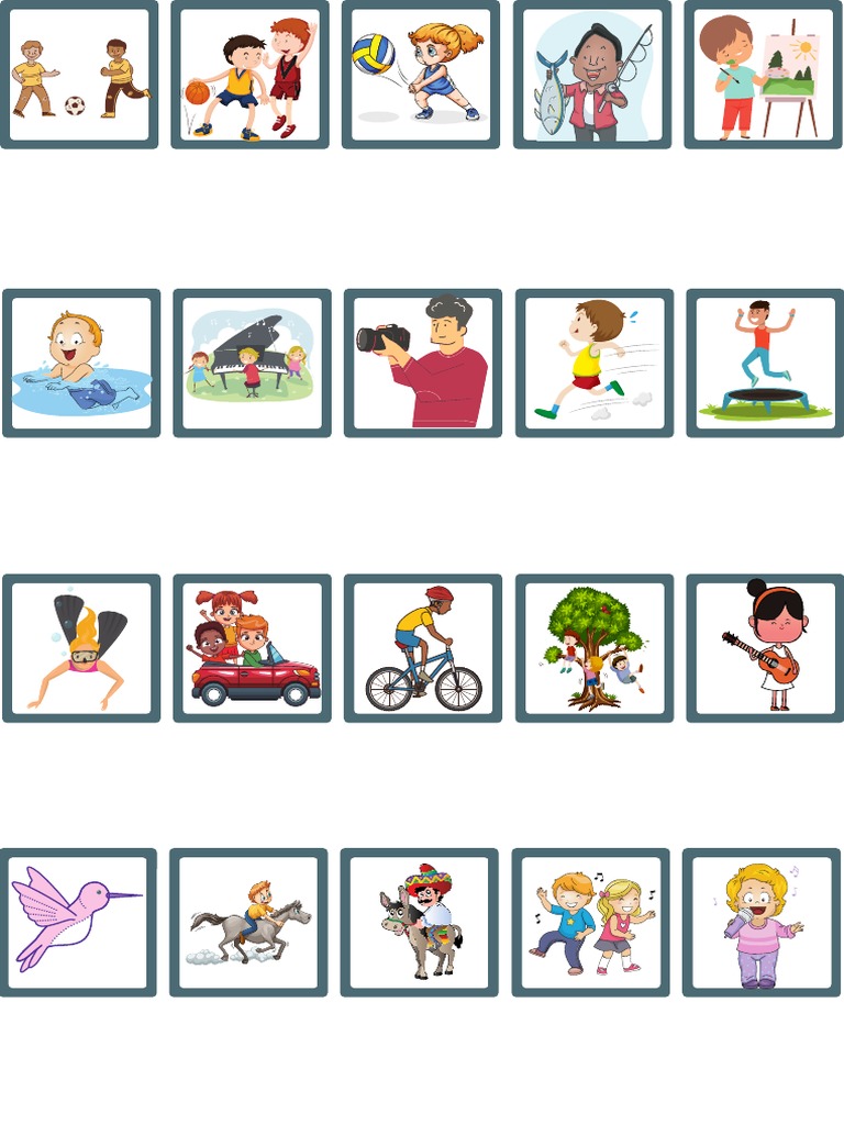 Action Verbs Cut Paste | PDF