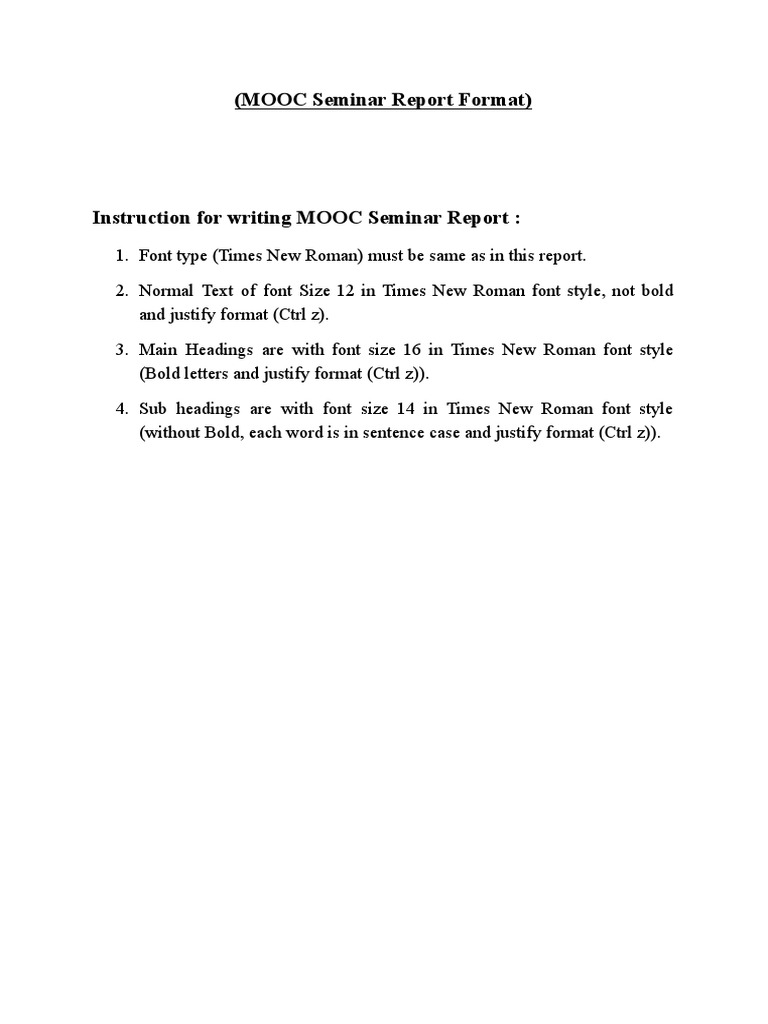 Seminar Report Format - 2021 | PDF | Massive Open Online Course ...