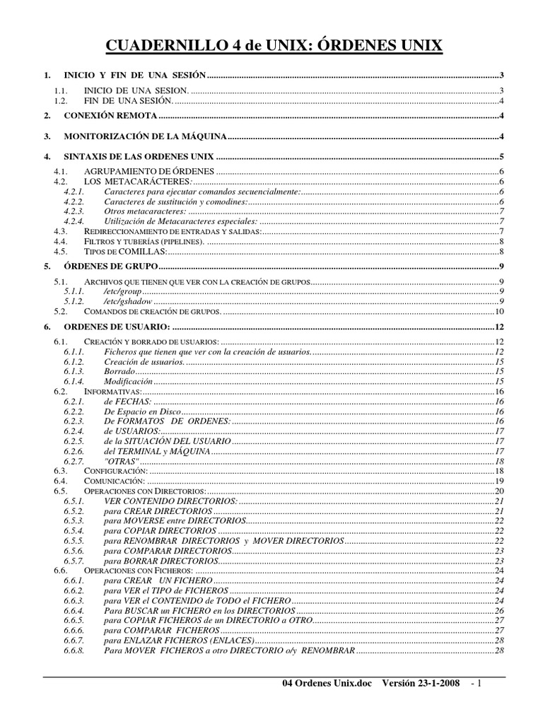04 Ordenes Unix | PDF | Contraseña | Archivo de computadora