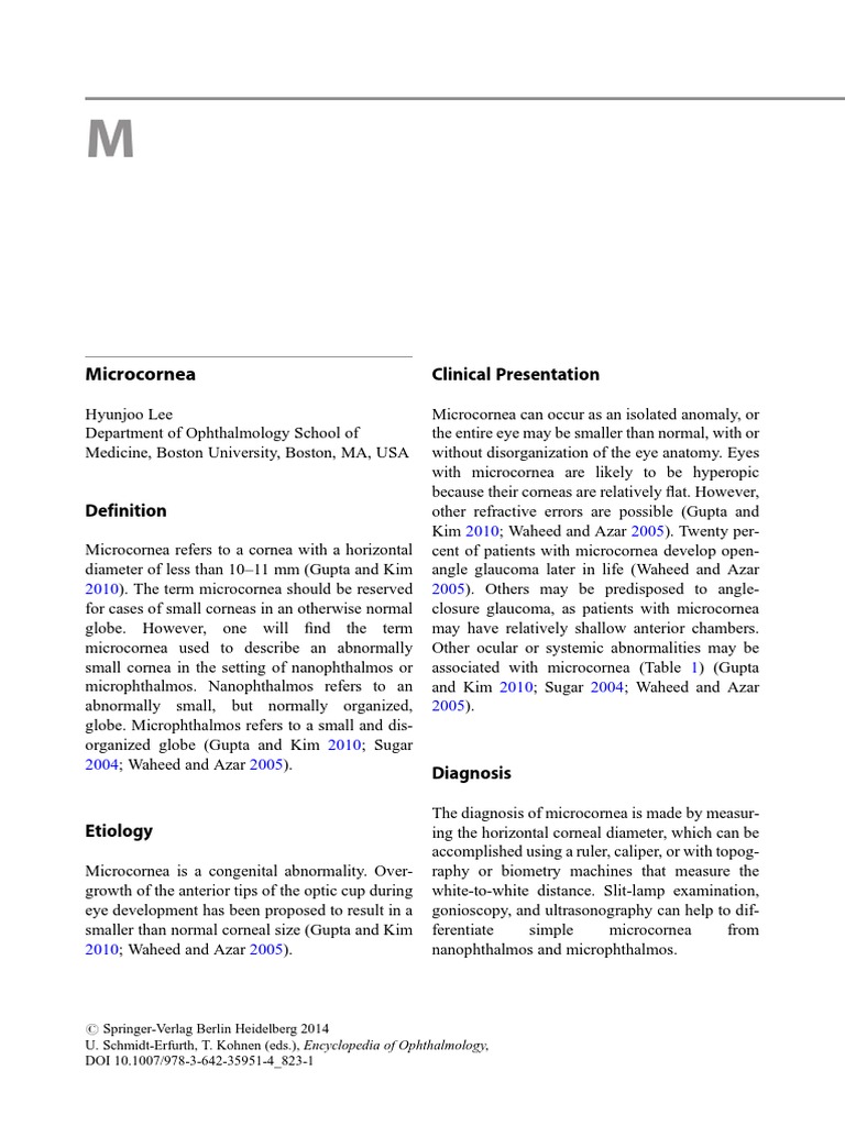 Microcornea | PDF | Cornea | Glaucoma
