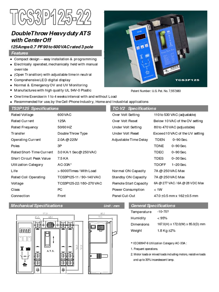 Catalogo ATS100 | PDF | Metrology | Components