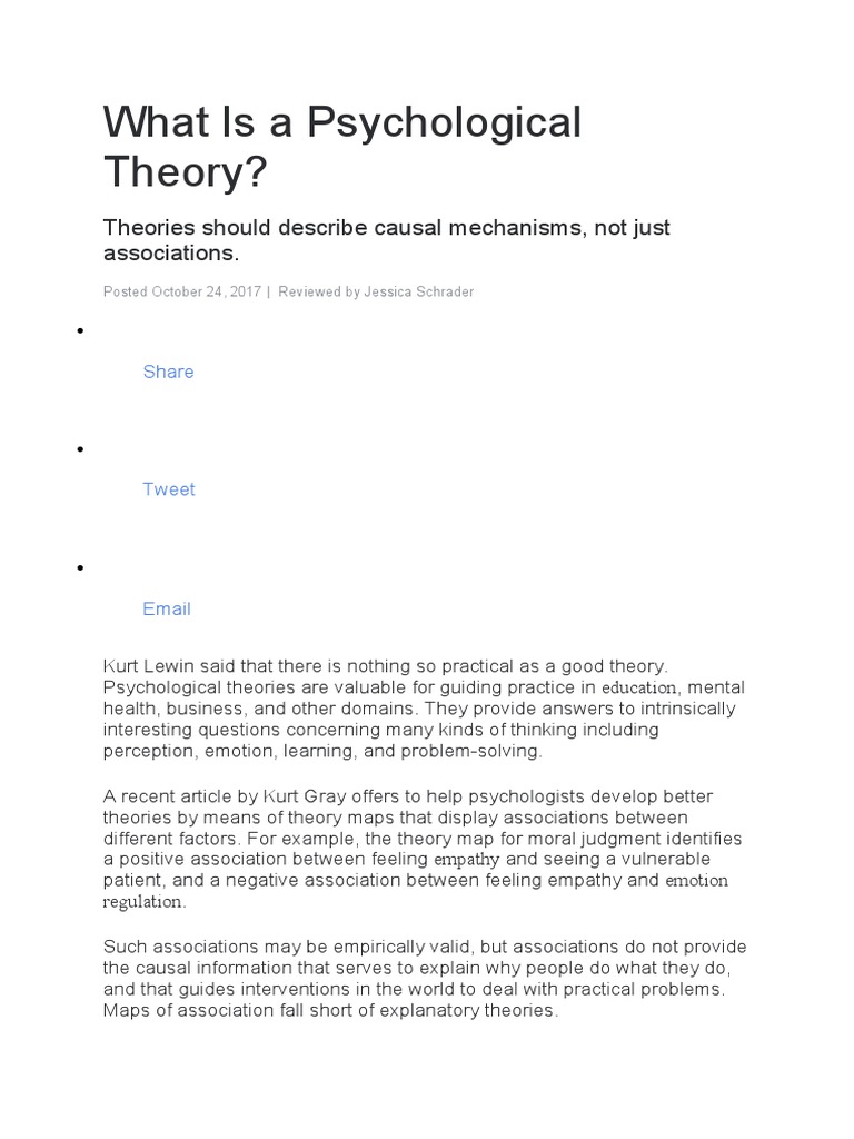 Understanding Psychological Theories | PDF | Psychology | Theory