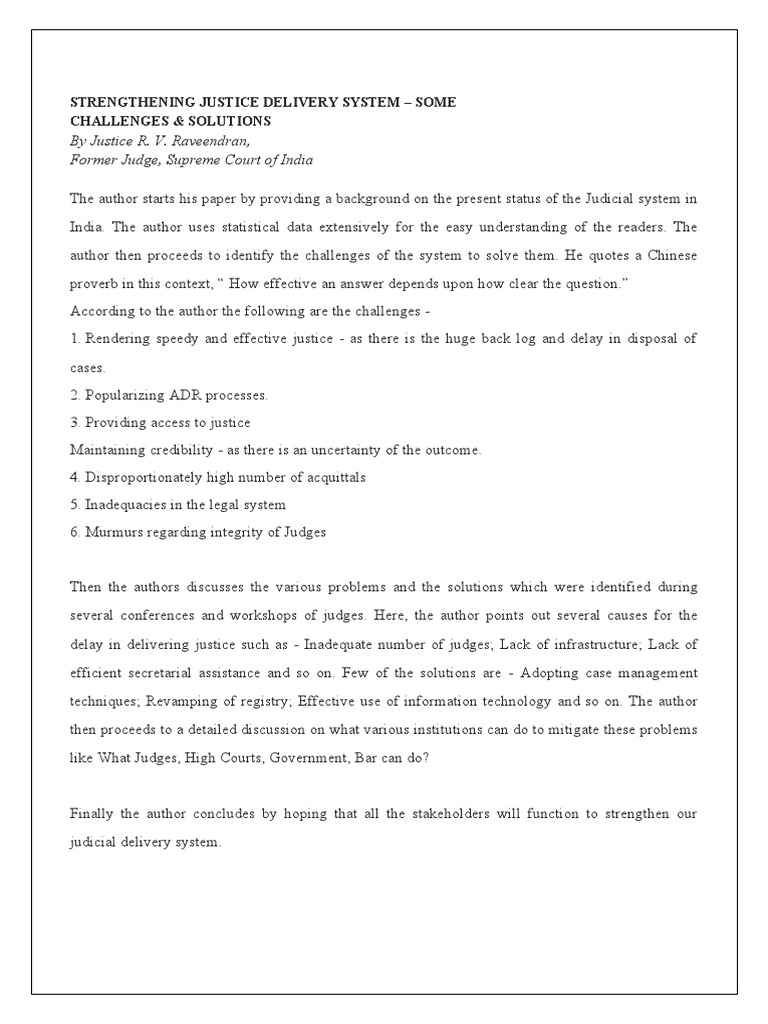 By Justice R. V. Raveendran, Former Judge, Supreme Court of India | PDF ...