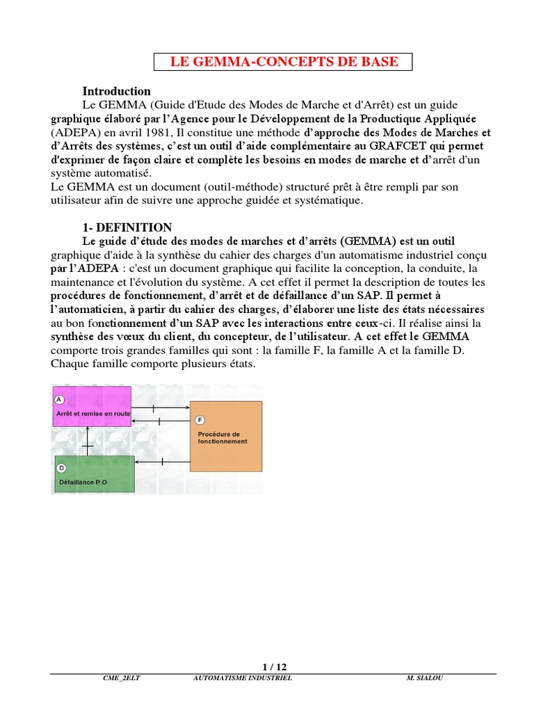 Guide GEMMA : Concepts et Utilisation | PDF | Automatisation ...