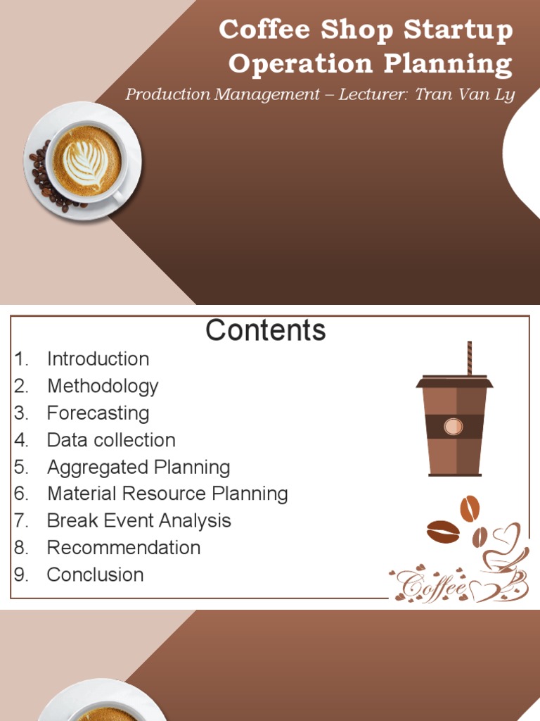 Coffee Shop Startup Operation Planning: Production Management ...