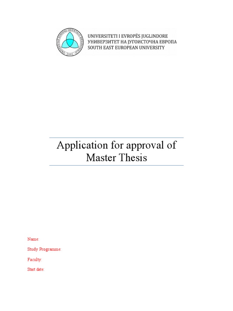 Application For Approval of Master Thesis | PDF | Decision Making | Risk