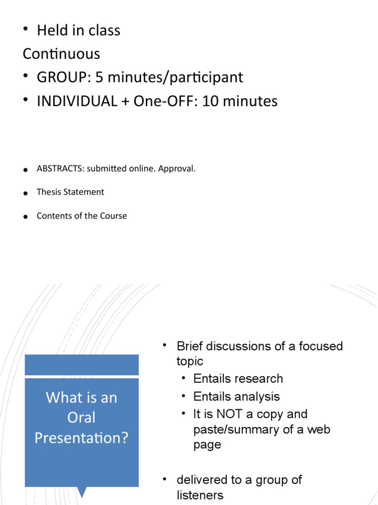 Guidelines For Oral Presentations 2021-22 | PDF | Career & Growth | Art