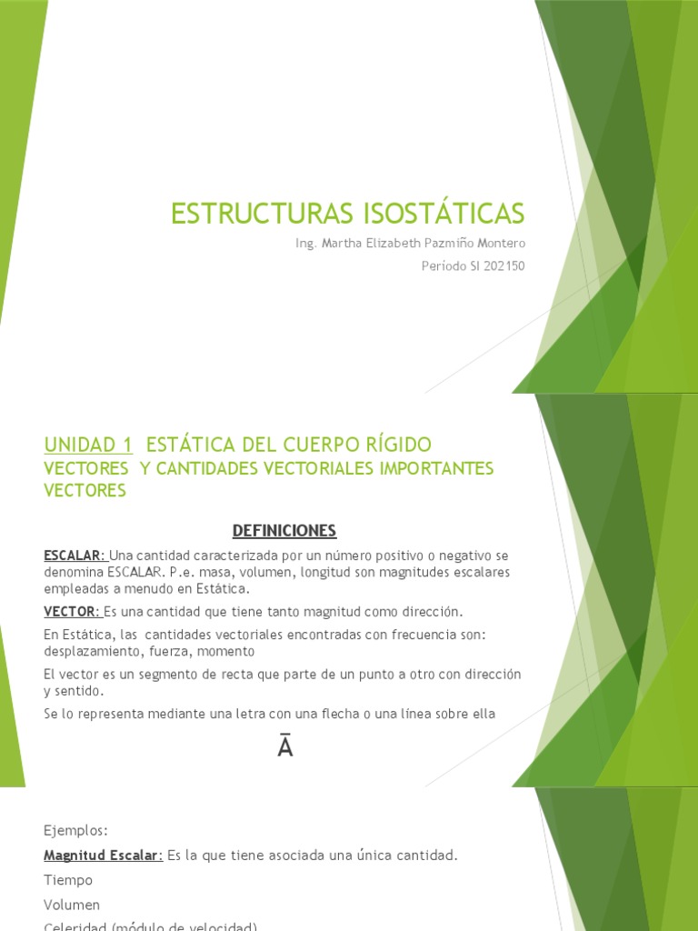 1 - Presentación Clases Estructuras Isostáticas | PDF | Vector ...