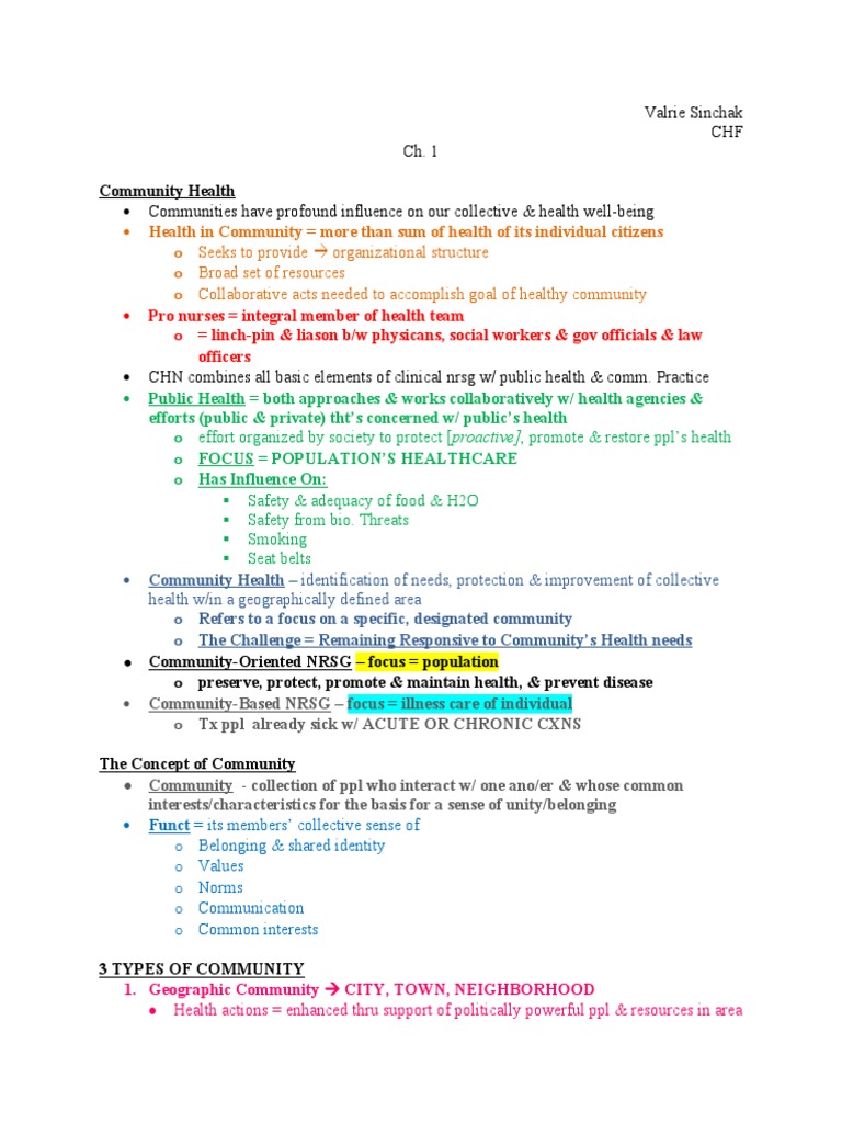 Foundations of Community Health Nursing: An Overview of Key Concepts ...