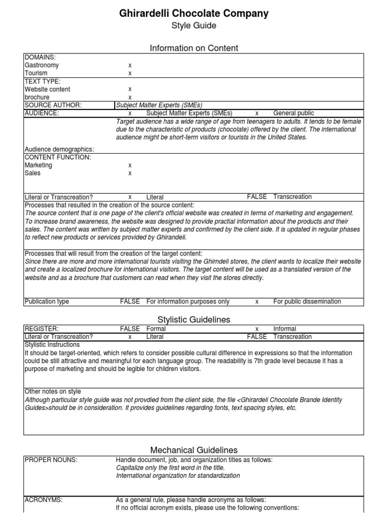 Style Guide Information On Content | PDF | Websites | Acronym