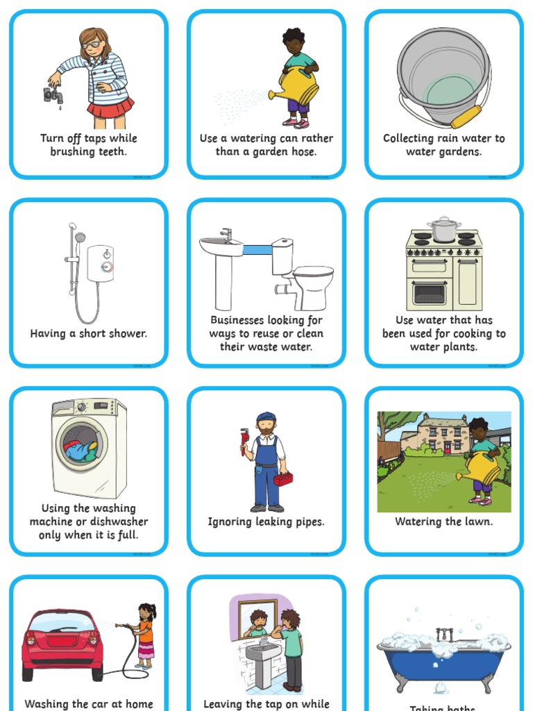 Saving Water Sorting Cards 2 | PDF